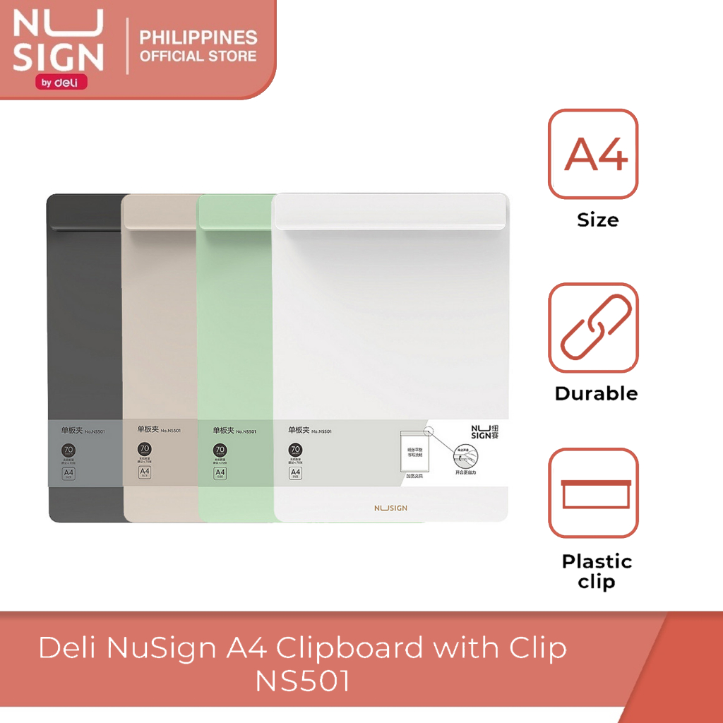 Deli NS501 NuSign A4 Clipboard with Clip | Shopee Philippines