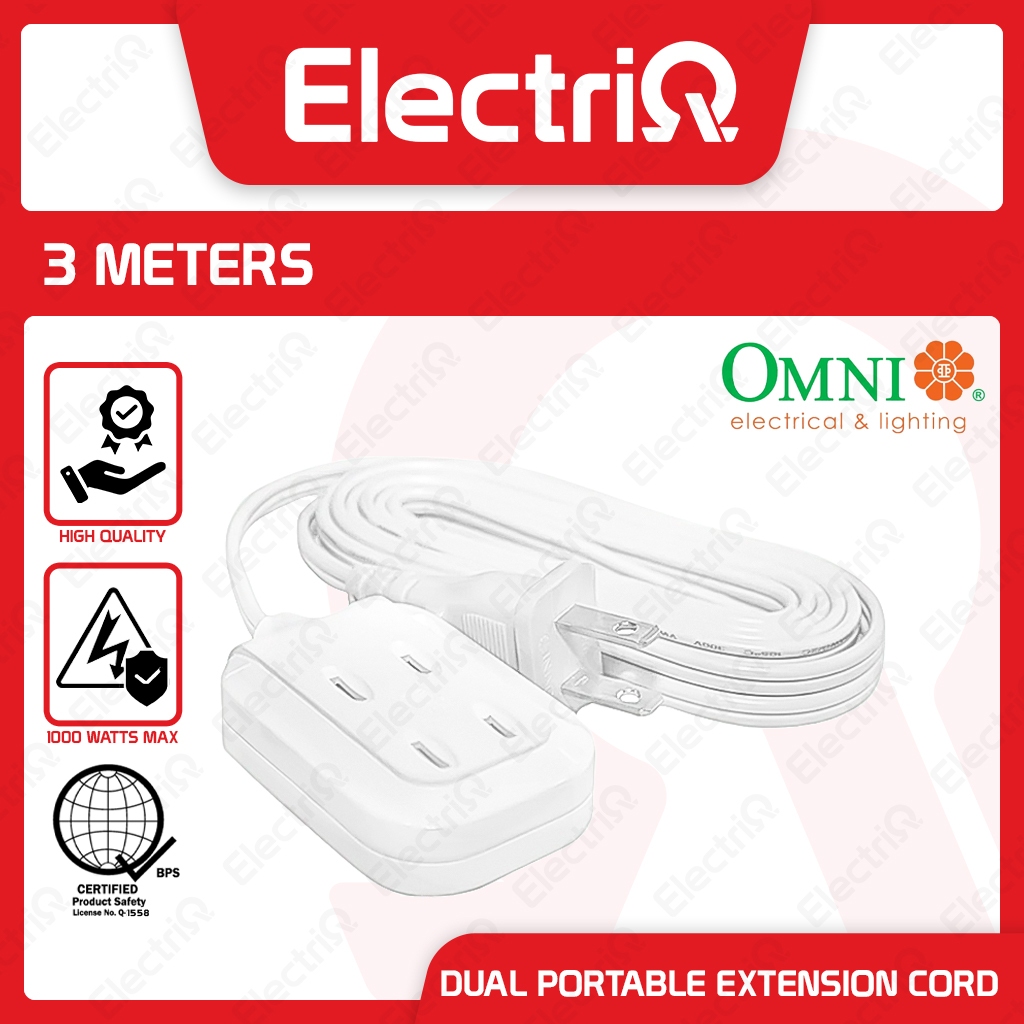 Electriq l Omni 3 Gang 3 Meter Dual Portable Extension Cord Set WDP-303 ...