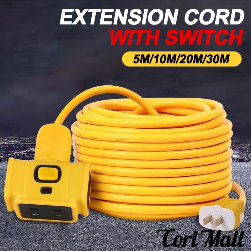 10M/20M Extension Cord Socket With Cable Extra-long Plug-in Strip ...