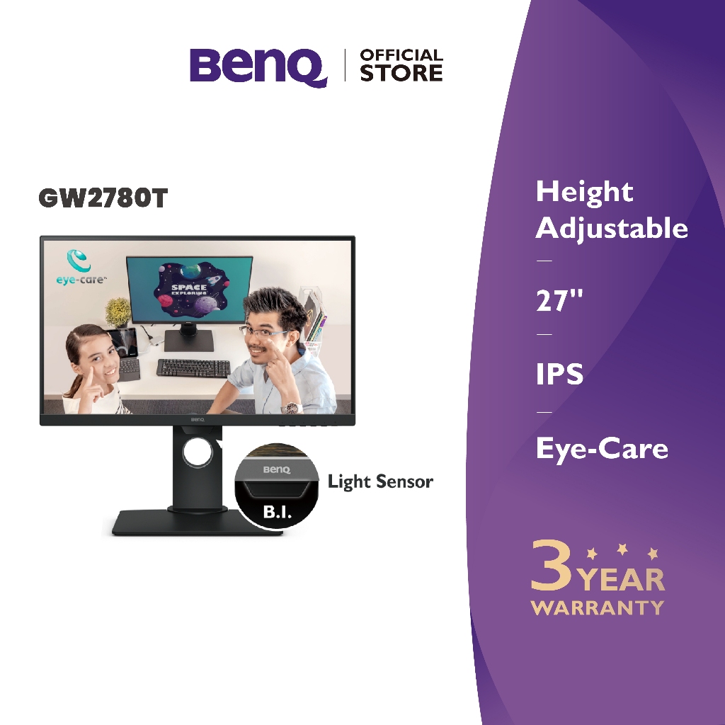 BenQ GW2780T 1920x1080 FHD IPS 60Hz Low Blue Light Flicker-Free ...