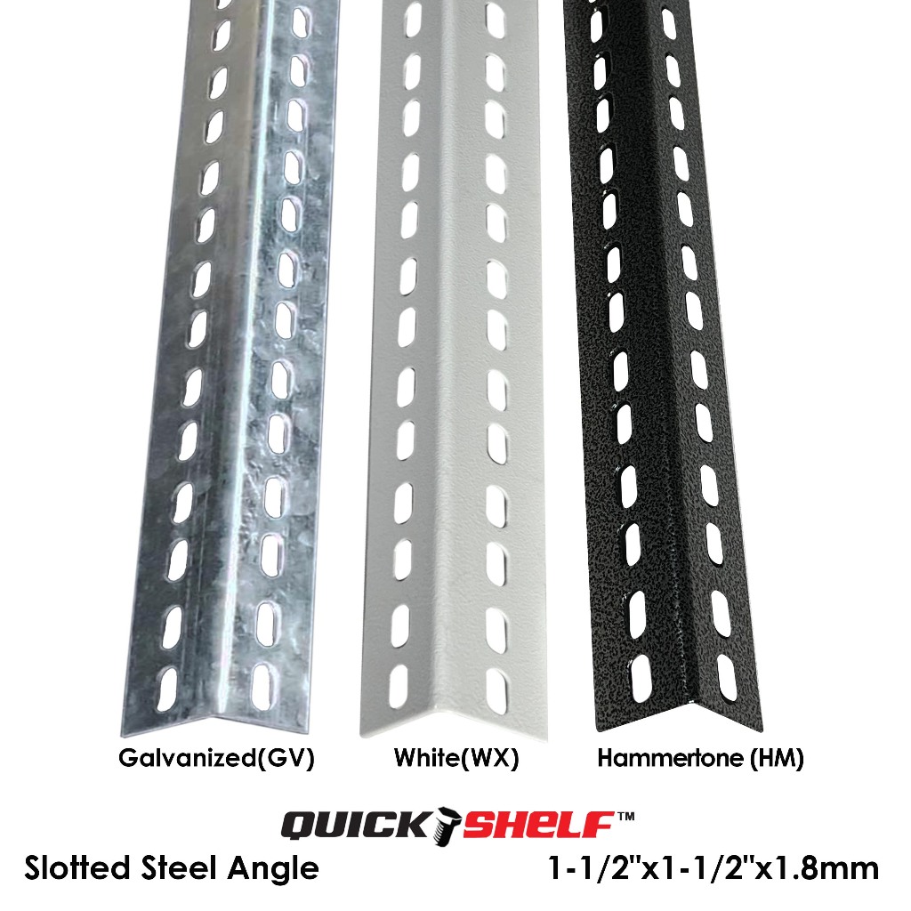 QUICKSHELF SLOTTED ANGLE BAR QS712 1.5"x1.5"x1.8mm DIY Heavy Duty ...