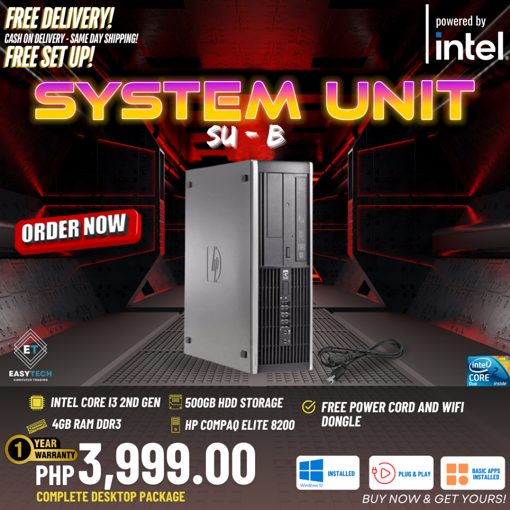 EASYTECH | Intel Core i3 2nd Gen 4GB RAM 500GB System Unit Only - B ...