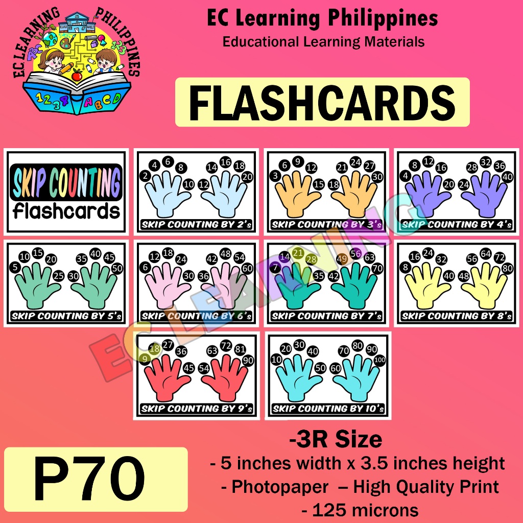 Skip Counting Flashcards, Skip Counting Numbers, Skip Counting ...
