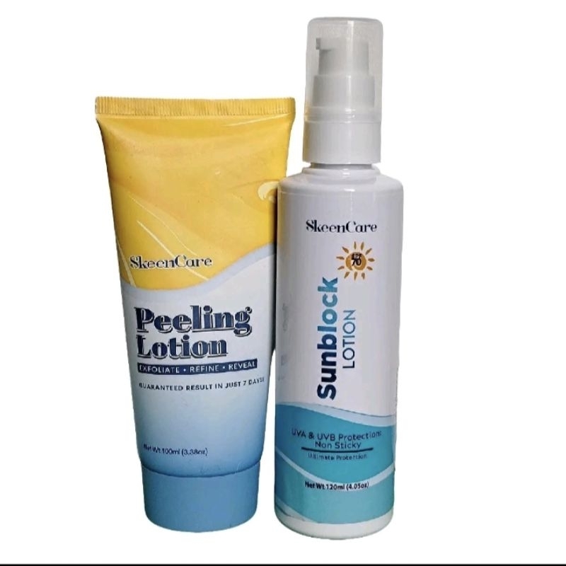 Duo Set, Skeencare Face and Body Peeling Lotion with Sunblock Lotion ...