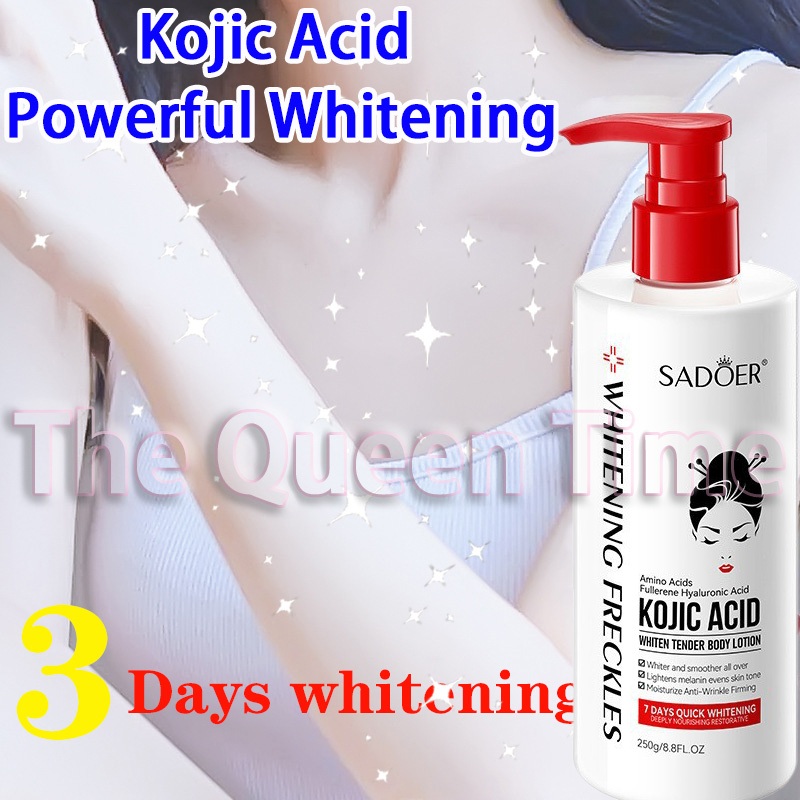 Kojic Acid Whitening Body Lotion Brightening Freckles Remover Melanin Improve Skin Moisturizing ...