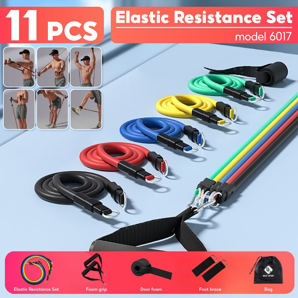B&G Resistance Band Set Exercise Loops Latex Elastic Bands for Gym ...