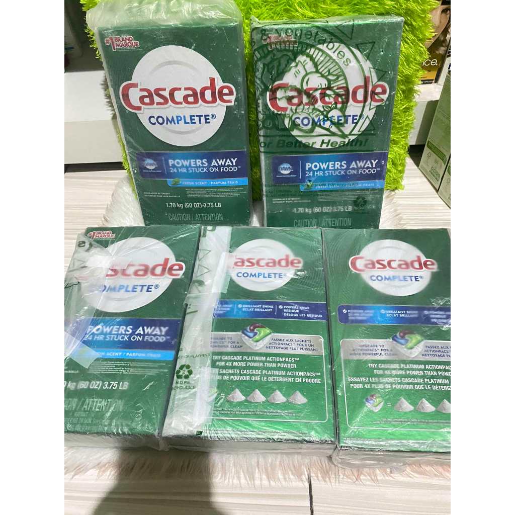 Cascade Complete Powder Dishwasher Detergent, Fresh Scent, 60 oz (1.7 ...