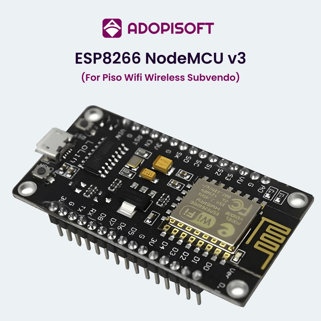 ADOPISOFT | NodeMCU V3 ESP8266 ESP-12E WiFi development board - Good for ADOPISOFT Wireless ...