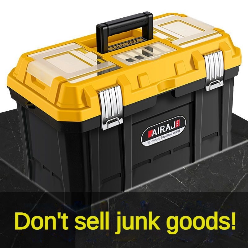 AIRAJ 13‘’-20‘’ Heavy Duty Tool Box Double Layer Plastic Tool Storage ...