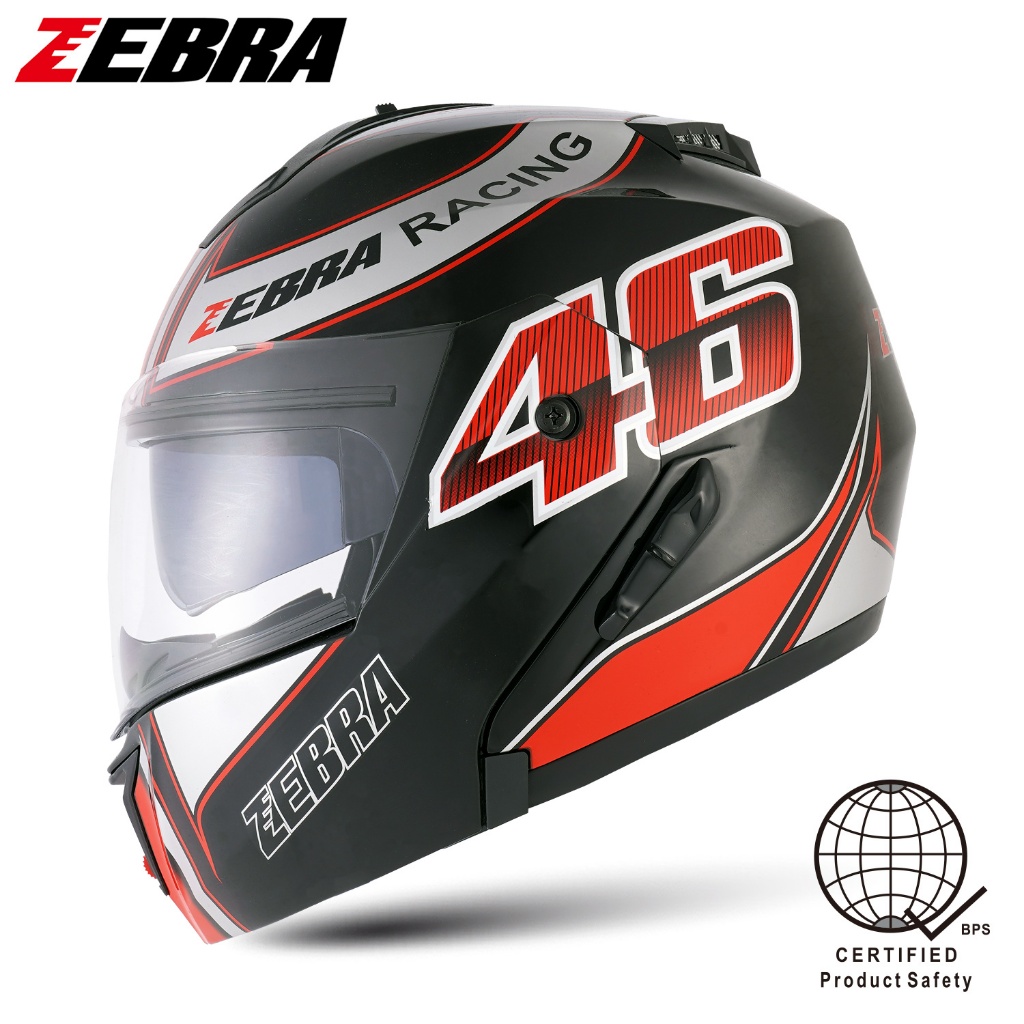 ZEBRA YM-602 #9 with Design Modular Helmet Dual Visor Motorcycle ...