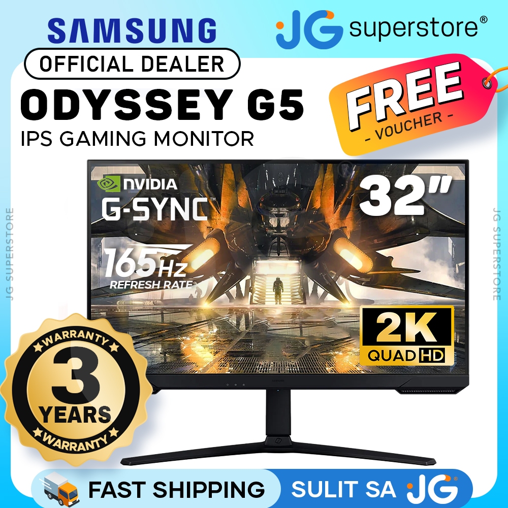 Samsung 32" 165Hz 2K Quad HD IPS Odyssey G5 Gaming Monitor ...