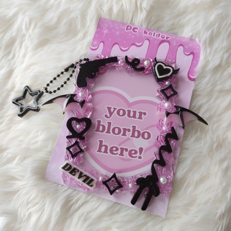 DEVIL CANDY Decoden Photocard Toploader Keychains (Pc, card holder ...