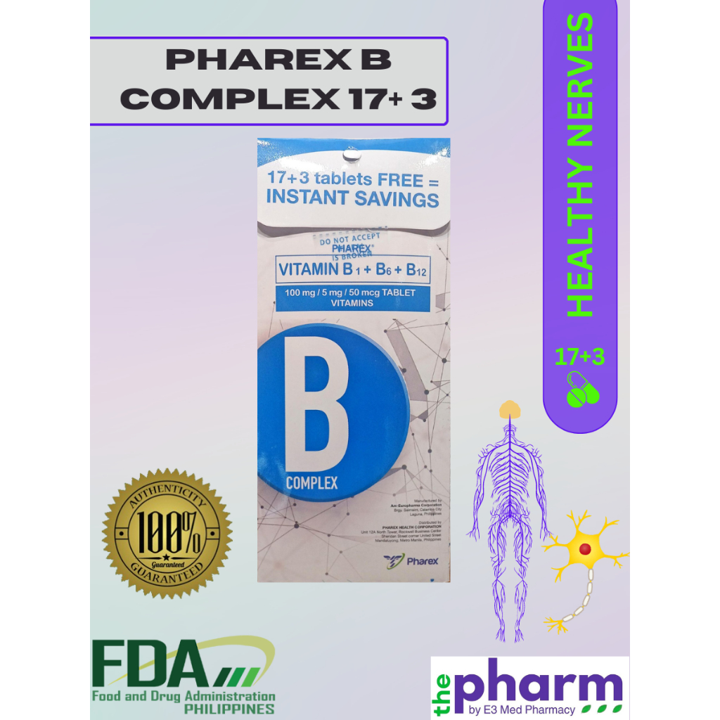 PHAREX B-Complex 17+3 INSTANT SAVINGS PACK | Shopee Philippines