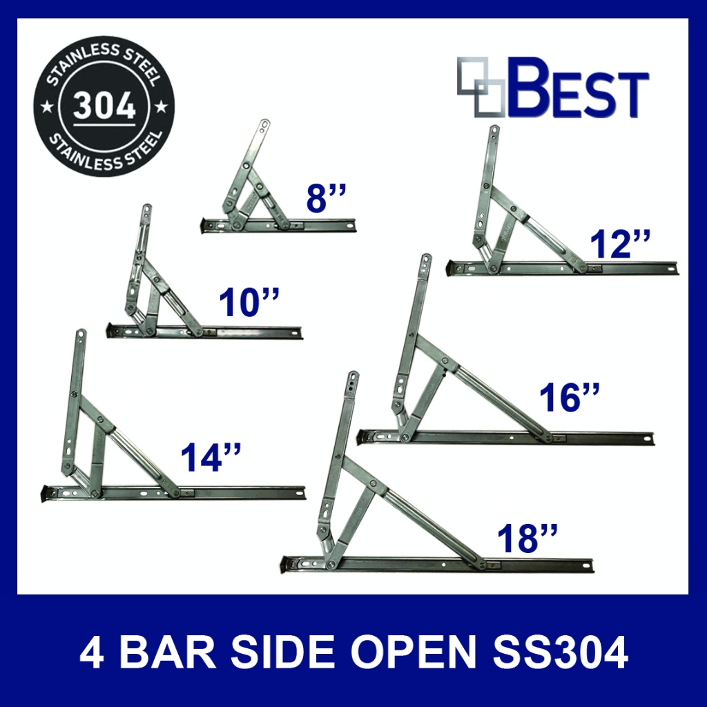 BEST 4 bar hinges side open 8”10''12''14''16''18'' SS304 for casement ...