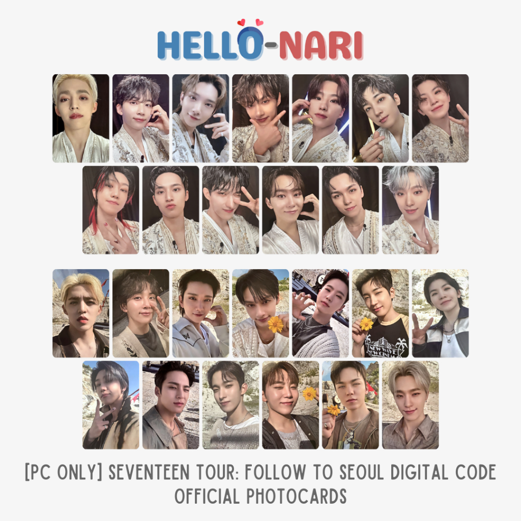 [PC ONLY] SEVENTEEN Tour: Follow To Seoul Digital Code Official Photocards (Tingi) | Shopee ...