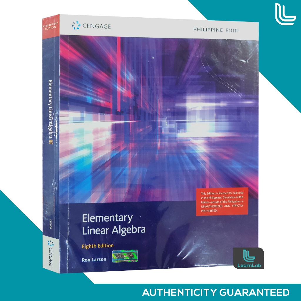 ELEMENTARY LINEAR ALGEBRA Eight Edition - Ron Larson | Shopee Philippines ELEMENTARY LINEAR ALGEBRA Eight Edition - Ron Larson | Shopee Philippines