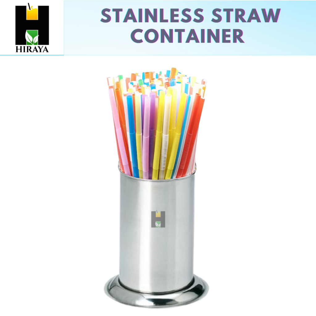 Straw Container Stainless Round (1pc) Straws / Stainless Steel ...