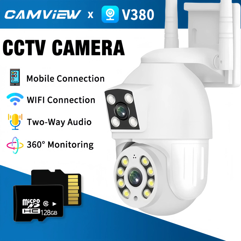 CAMVIEW V380 CCTV Dual Lens Wireless Outdoor Camera Connect to ...