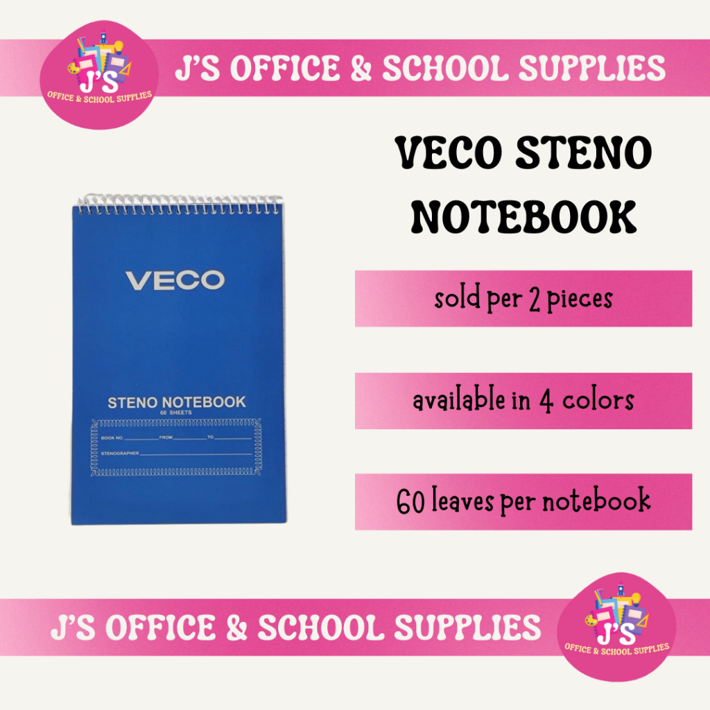 Veco Steno Notebook Top Spiral | Shopee Philippines