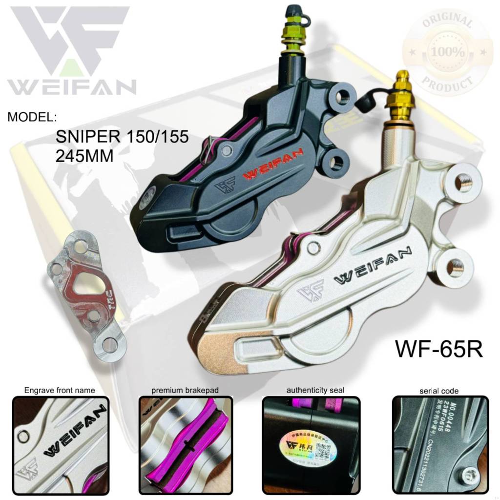 WEIFAN PREMIUM CALIPER 4POT ORIGINAL (CNC) - SNIPER 150/155 245MM ...