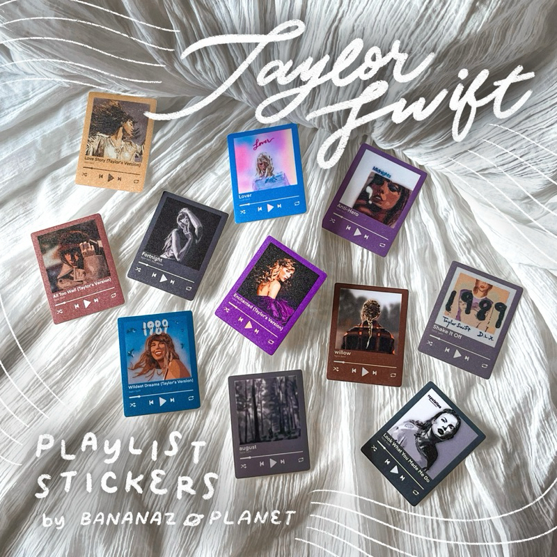 Taylor Swift Playlist Stickers | Die Cut, Vinyl Matte Laminated ...