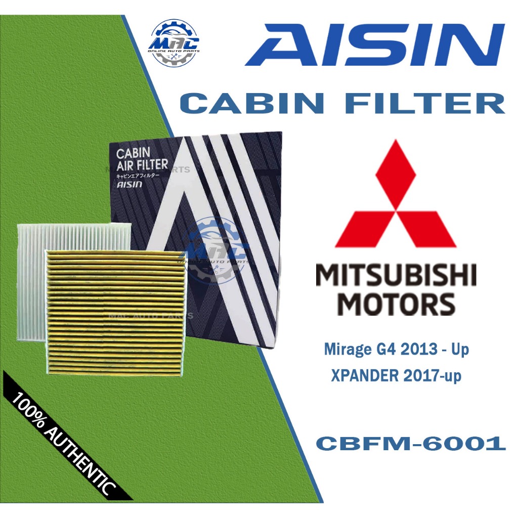 AISIN Cabin Filter CBFM 6001 for XPANDER 2017-up, Mitsubishi Mirage G4 2013 - Up | Shopee ...