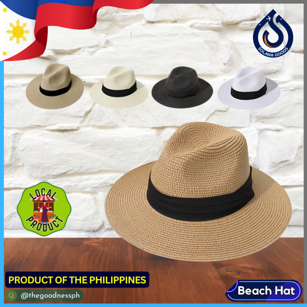 Straw Panama Cap Unisex Beach Men Women Summer Jazz Hat - Product of ...