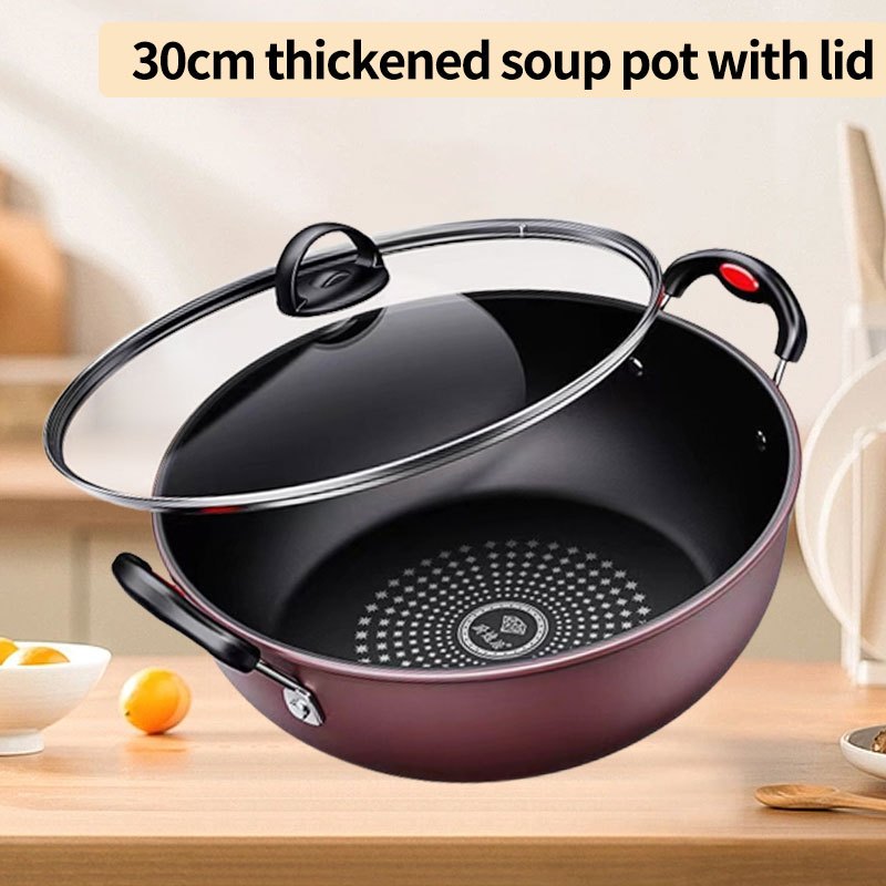 26/28/30CM Non Stick Soup Pot Induction Stew Pan Induction Pot Non ...