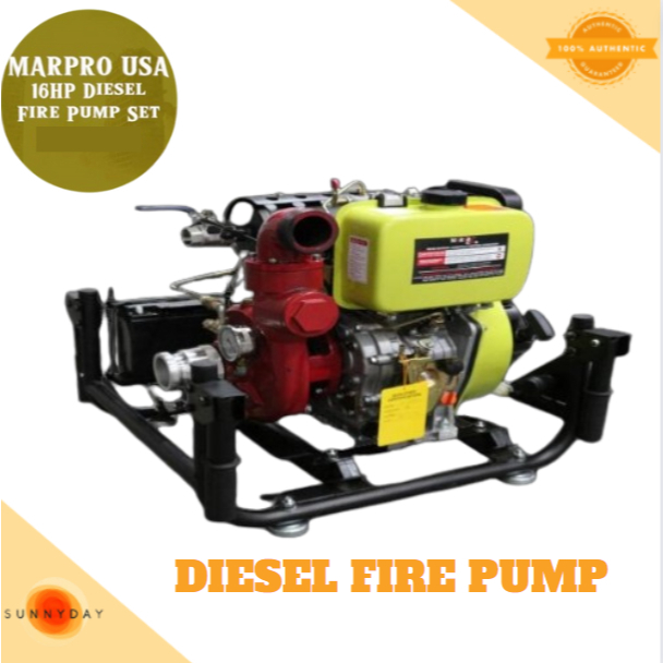 MARPRO USA Diesel Fire Pump 16hp Dual Start W/ Battery and Key GOOD ...