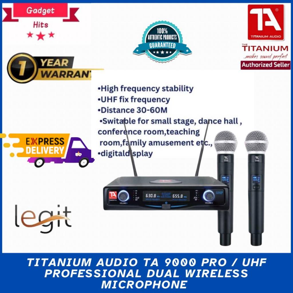 Titanium Audio TA 9000 PRO / UHF Professional DUAL Wireless Microphone / Titanium Audio | Shopee ...