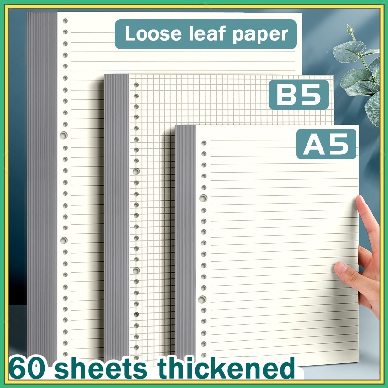 A5/B5/A4 Refill pages/ loose leaf Notebook binder Refill (60 leaves) | Shopee Philippines