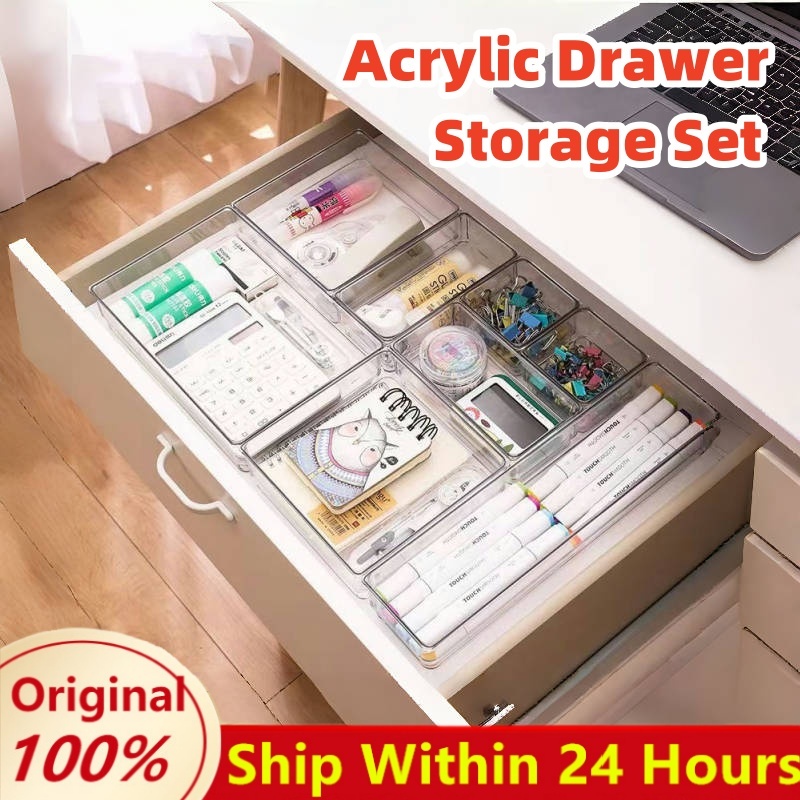 25pcs Acrylic Drawer Storage Set Miscellaneous Sorting Storage Box ...
