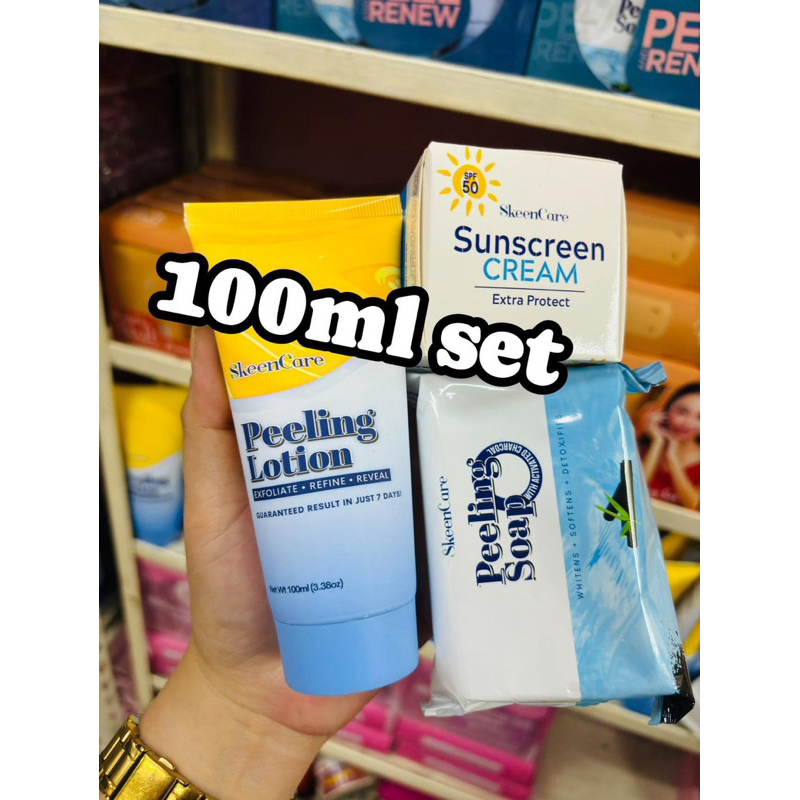 Skeencare Peeling lotion 3 in 1 set 100ml/50ml With 10g. Sunblock and ...
