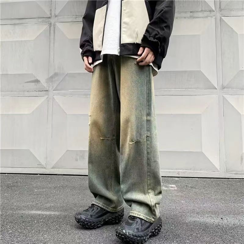 Maong pants for men baggy retro straight denim pants for men korean ...