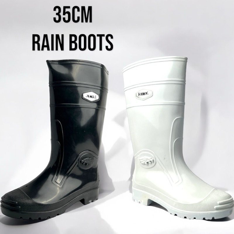 Hawk Men's Water Proof High-Cut heavy-duty Non-Slip white Rain Boots ...