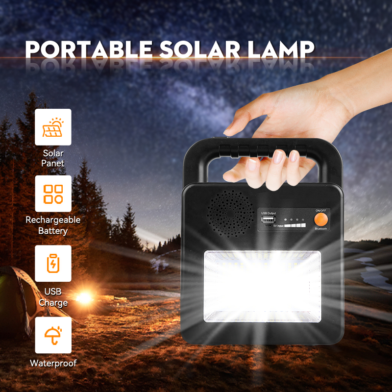 LED Rechargeable Solar Flashlight Portable Waterproof Power Bank ...