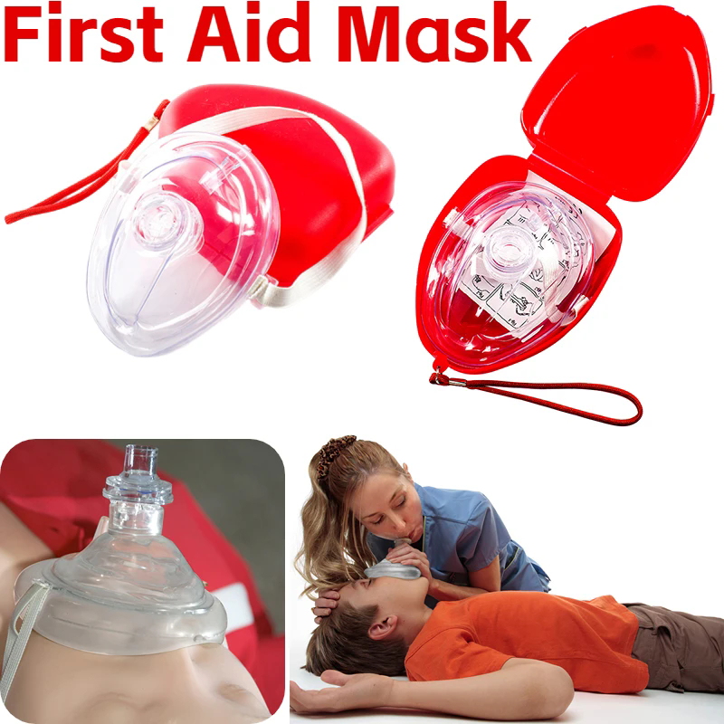 CPR Breathing Mask Resuscitator Valve Rescue Emergency First Aid Artificial Mouth Masks | Shopee ...