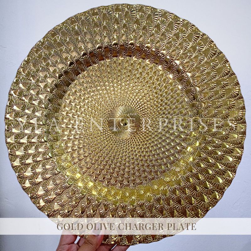 YLA - GOLD CHARGER PLATE FOR DINING TABLE SET UP (PVC 13 INCHES ...