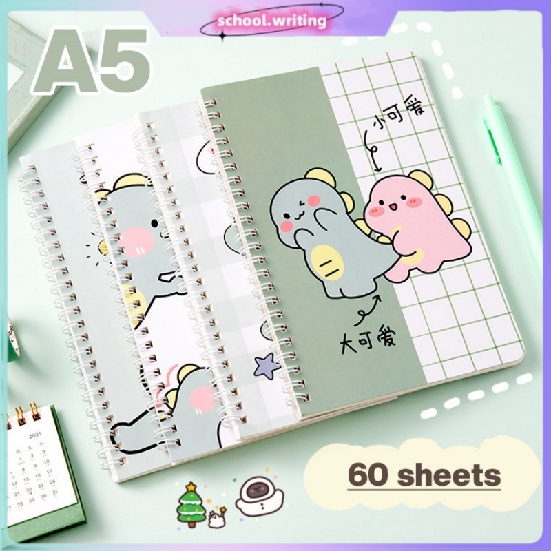 A5 Cute Spiral Notebook 60 Sheets Cartoon Ins Coil Notepad School ...