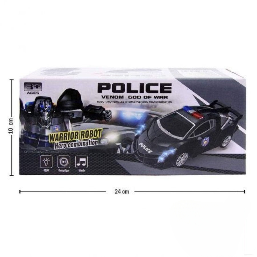 Electric Universal Deformation Police Car 2 In 1 COD Boy Toy Robot With ...