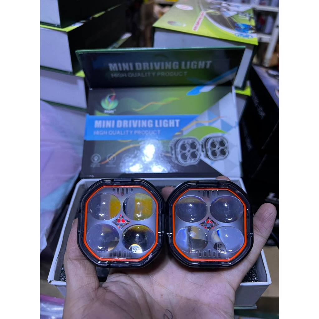 (#4509) MSM Mini Driving Light -8 Heads Light 4 Wire (Yellow/White/Blue ...