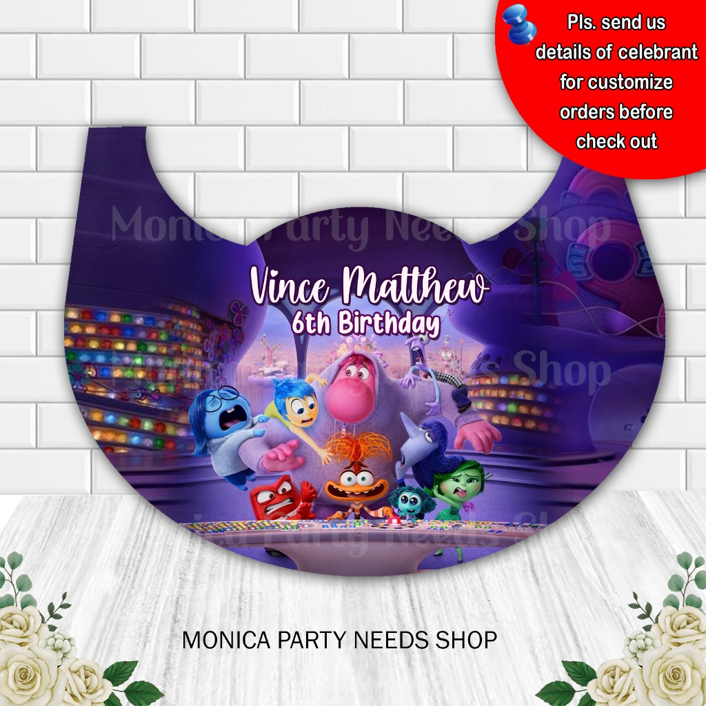 Inside out theme free customized party hats | Shopee Philippines