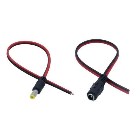1pc DC Female Male pigtail 12V barrel dc jack plug connector for cctv ...
