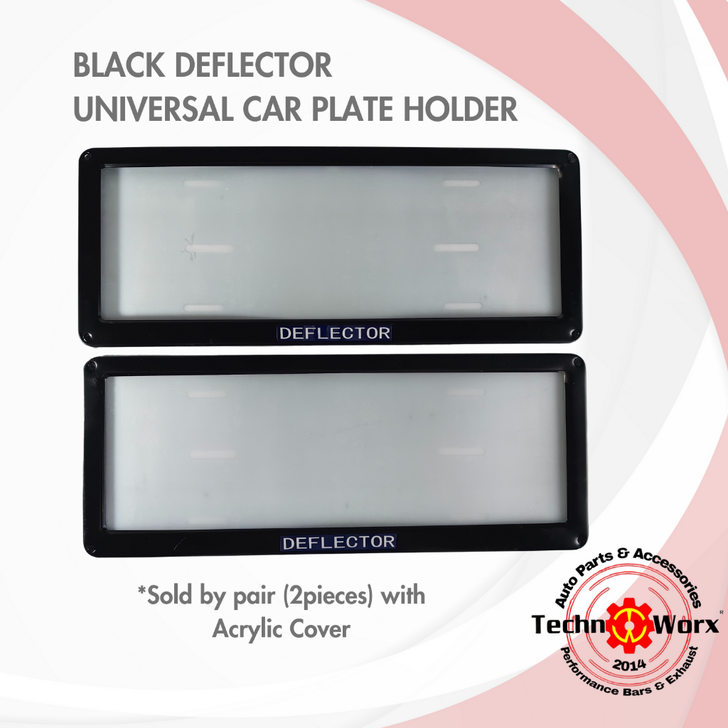 2pcs DEFLECTOR BLACK Stainless Car Plate Cover ACRYLIC COVER Honda ...
