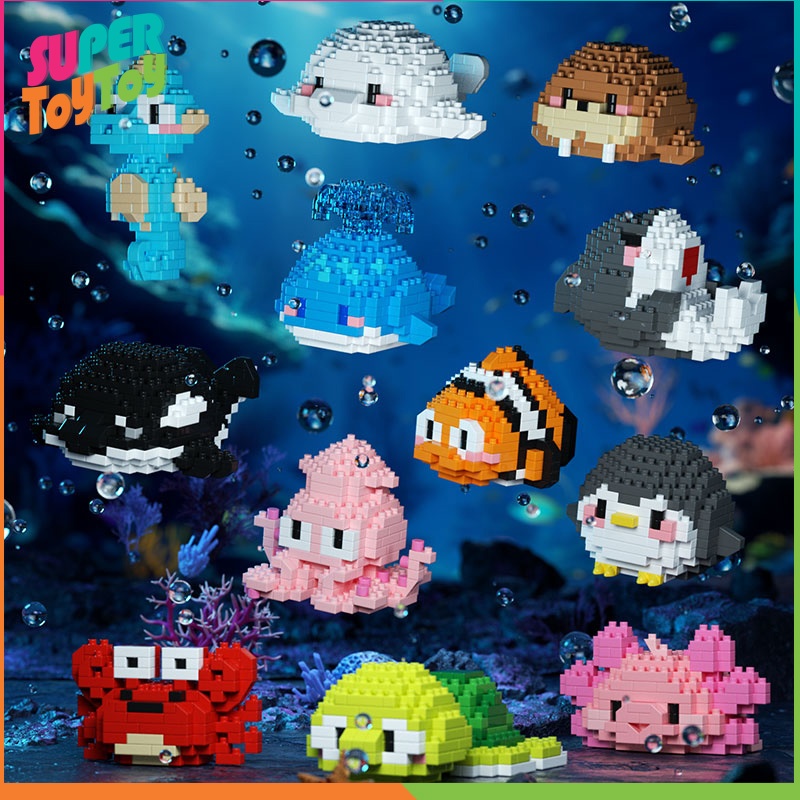 Marine Life Building Blocks Compatible with Underwater World Crab ...