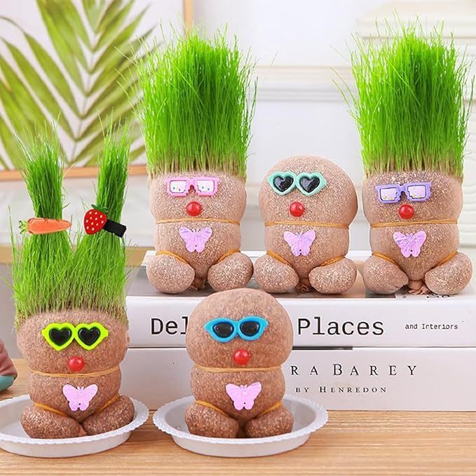 Best store Grass Head Room Decor Children Growing Grass Doll Toys ...