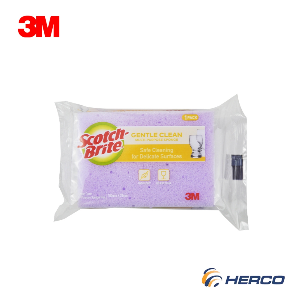 3M Scotch Brite Delicate Care Multi Purpose Sponge Trial 1pc 100mm x ...