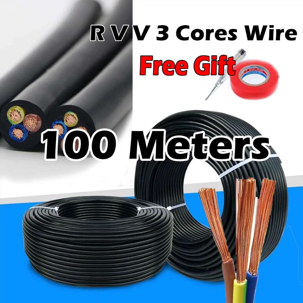 3 Cores Wire AWG10 12 14 16 100meters Audio Cable DIY Extension Cables ...