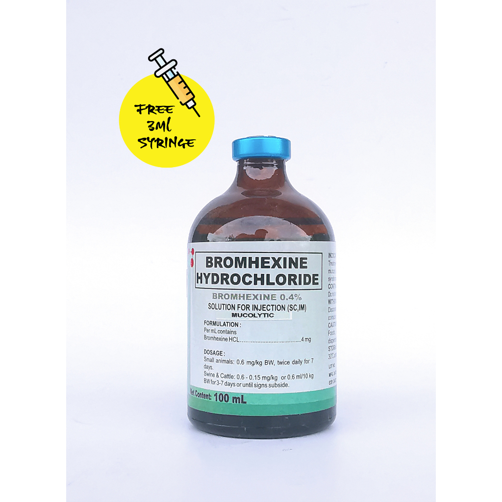 NUTRIVET Bromhexine 0.4% Mucolytic for Small Animals, Swine & Cattle ...