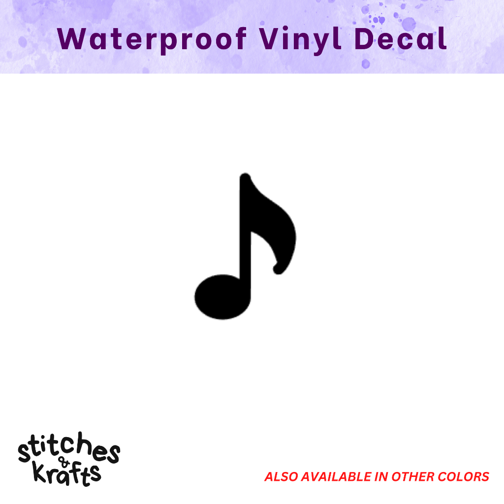 Eighth Music Note sticker waterproof decal tumbler car motor laptop ...
